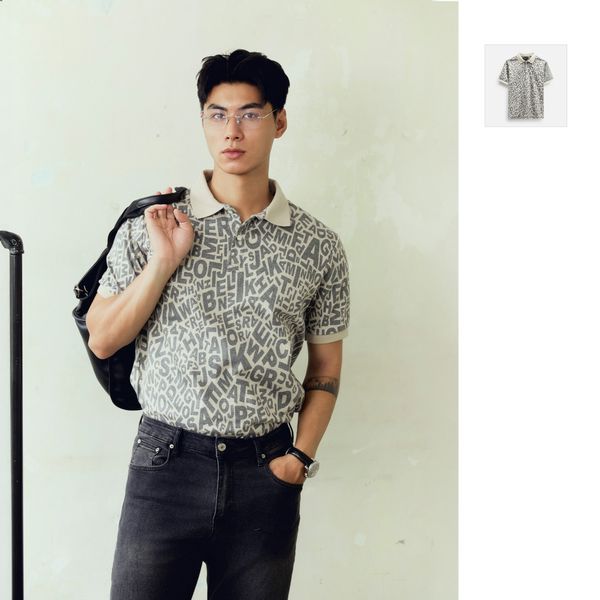 Áo Polo Random Words Pattern – SomeHow