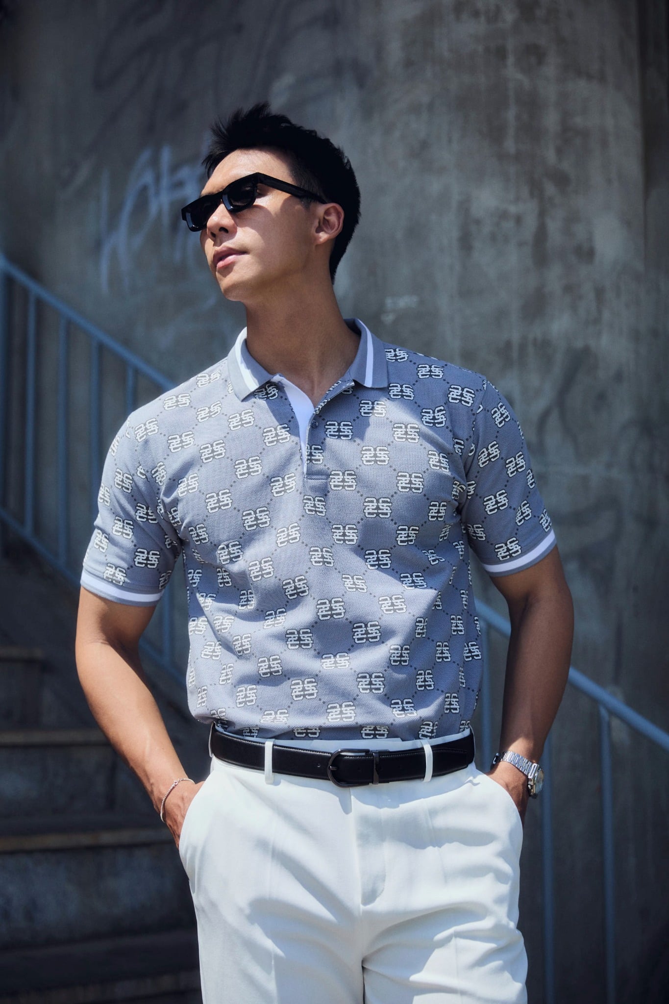 Áo Polo Subtle Pattern Gray – SomeHow
