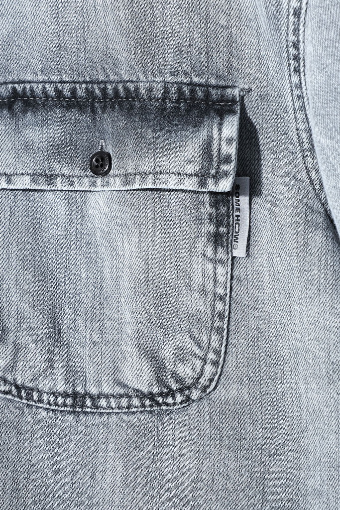 Set Shirt Short Denim Stand Col – SomeHow