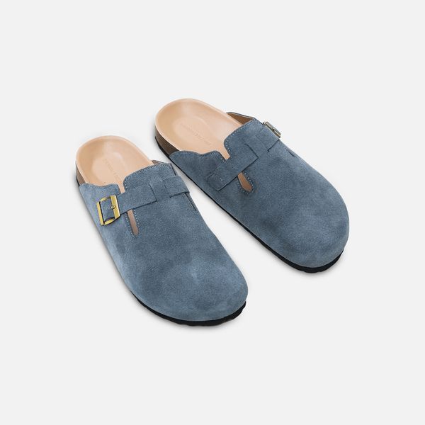 Dép Suede Clogs Mules Slate Blue – SomeHow