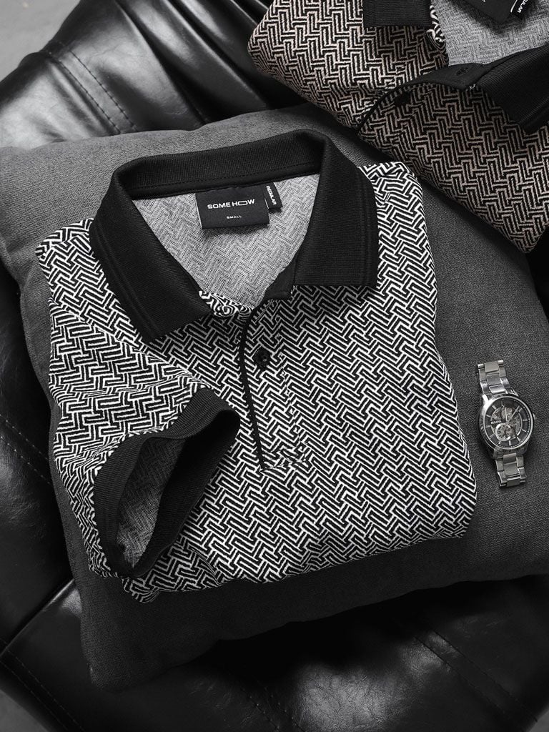 Áo Polo T Pattern Black Collar – SomeHow