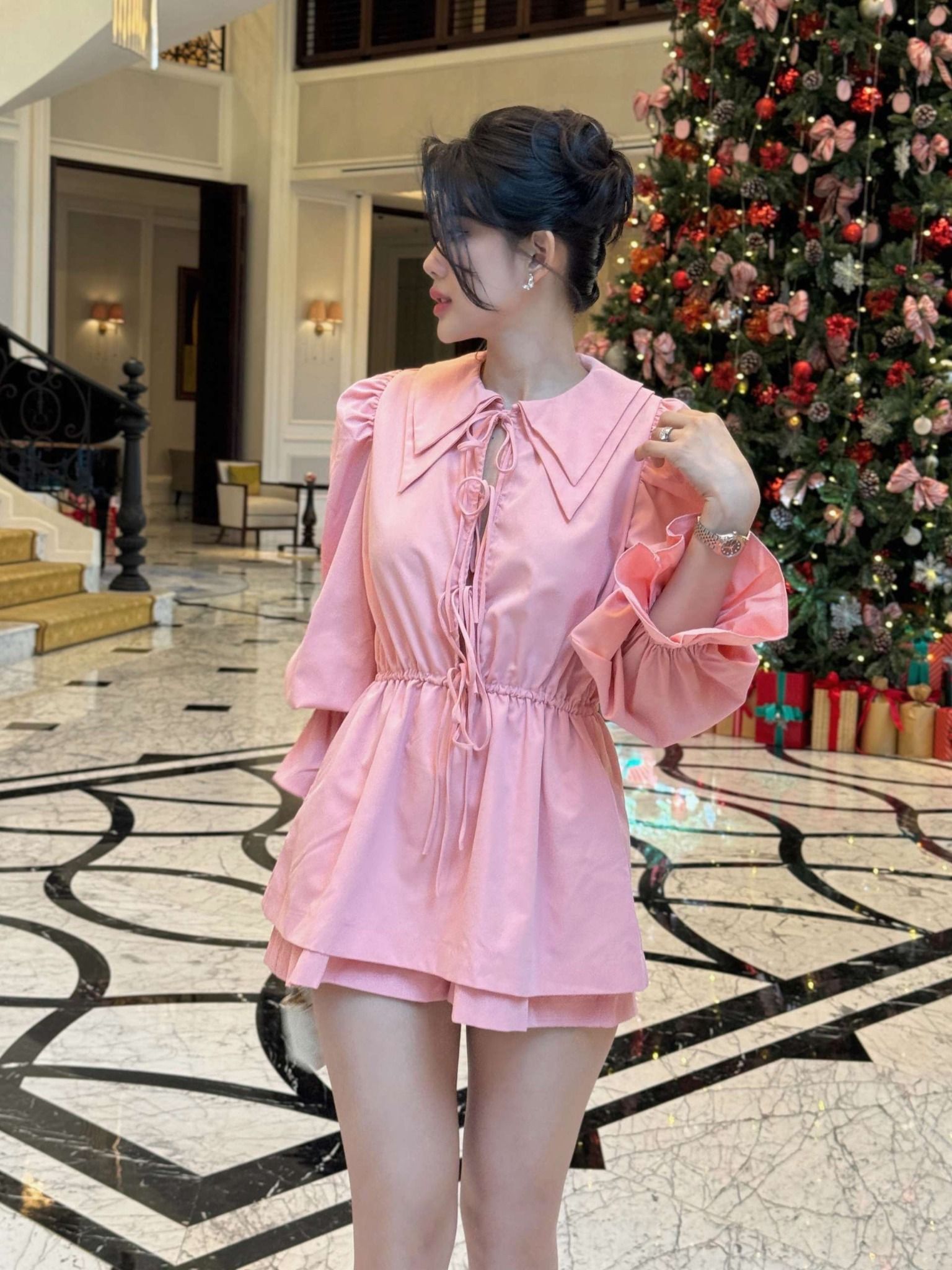 Đầm Ngắn Long Pump Sleeves Front String – SomeHow