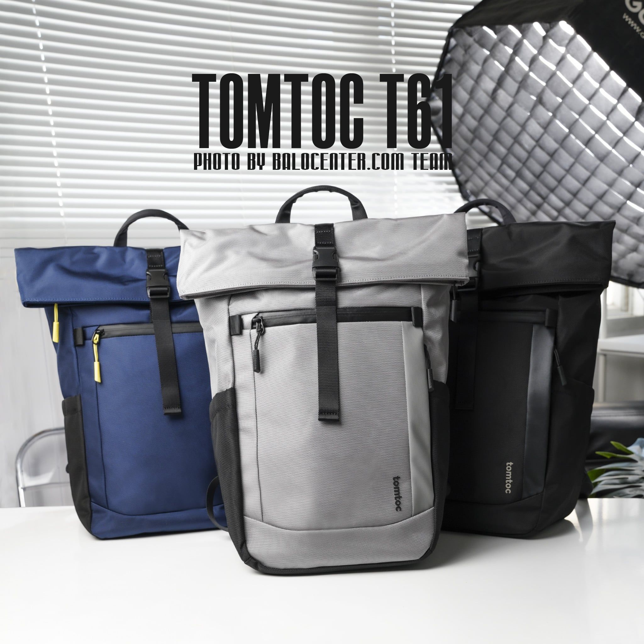 Ba lô Tomtoc Navigator Roll Top 16" Gray T61M1G1 | BaloCenter.com ...