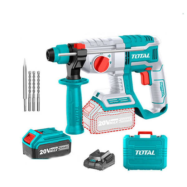 Máy Khoan Búa Pin Total TRHLI20208, Khoan Bê Tông 20mm – minhtriet.com.vn