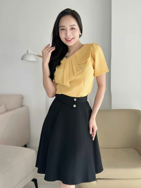 Áo kiểu công sở nữ tính form eo cổ lệch cách điệu thời trang Eden - AS ...