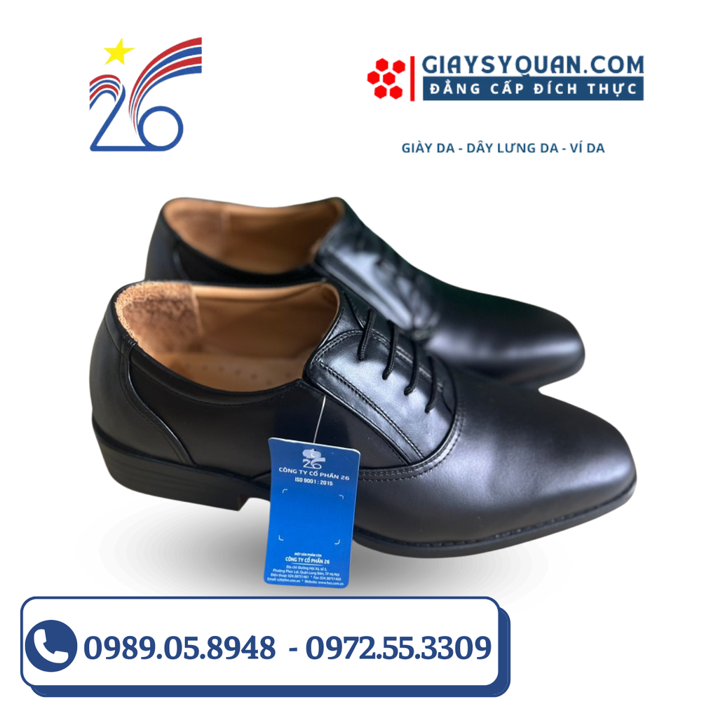 GIÀY SĨ QUAN CÔNG TY 26 G20-02 (KIỂU GIÀY QUÂN ĐỘI CẤP TƯỚNG ĐẾ VÀNG ...