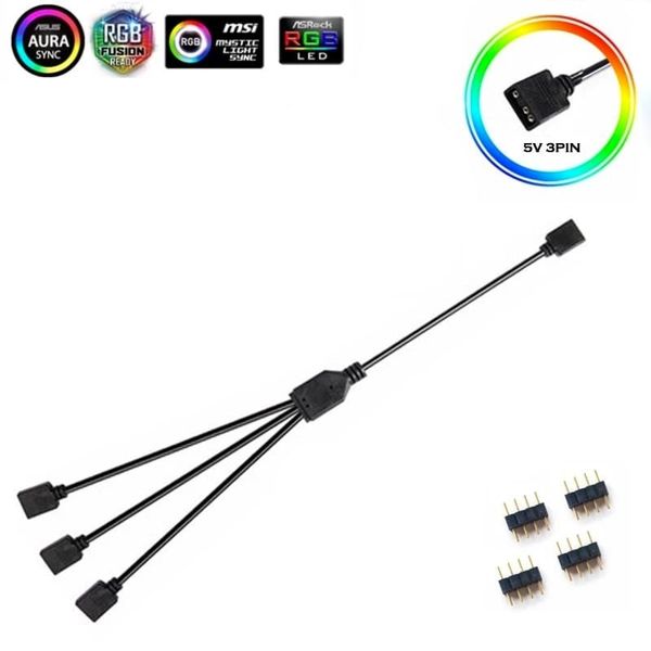 Dây chia ARGB 5v 3Pin 1 ra 3 - Thế Giới Gear x GEARVN - PC Gaming, Gaming Gear, Phụ kiện Gaming