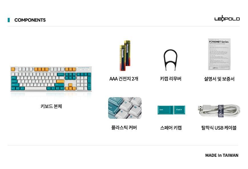 Bàn Phím Cơ Không Dây - Leopold FC900RBT PD Milk Turquoise / BT5.1 / U ...