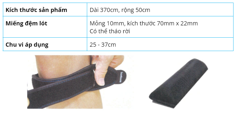 Đai cố định khớp dưới gối Bonbone Osgood Band Free size – Dụng cụ y ...