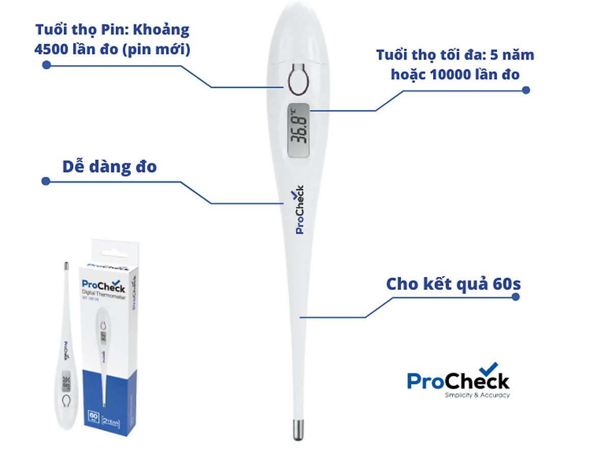 Nhiệt kế điện tử dạng bút ProCheck MT16F1 – Dụng cụ y khoa thẩm mỹ Tuấn Kiệt