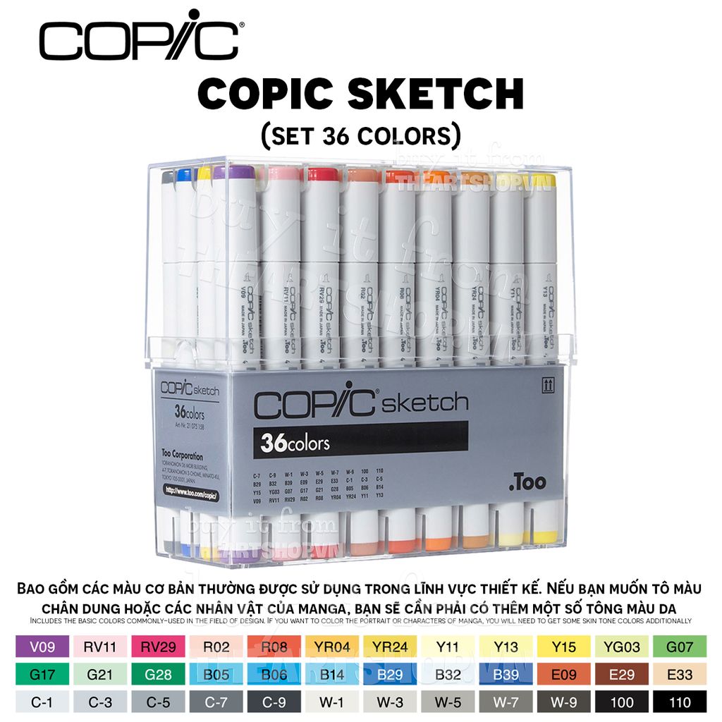 Bộ marker COPIC 24 màu - COPIC Sketch Marker 24 colors – THEARTSHOP.VN
