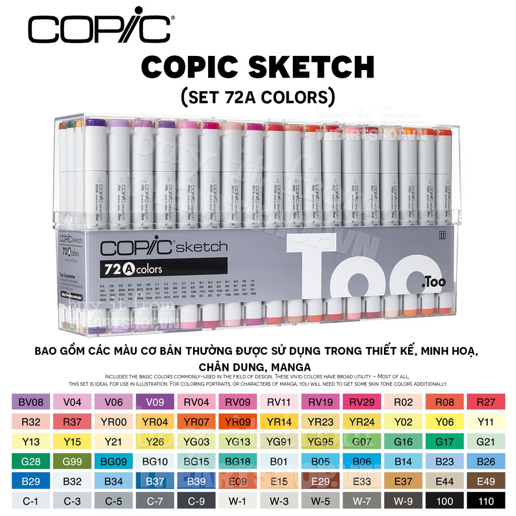 Bộ marker COPIC 24 màu - COPIC Sketch Marker 24 colors – THEARTSHOP.VN