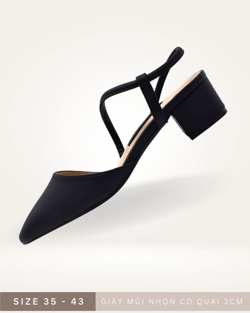 Giày Cao Gót Đế Vuông, Cao Gót 3cm, Sandal Bít Mũi, Giày Bigsize - Giày ...