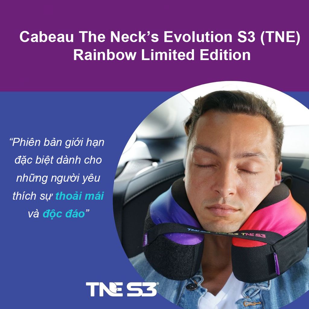 Gối chữ u đi máy bay cao cấp Cabeau The Neck’s Evolution S3 (TNE)
