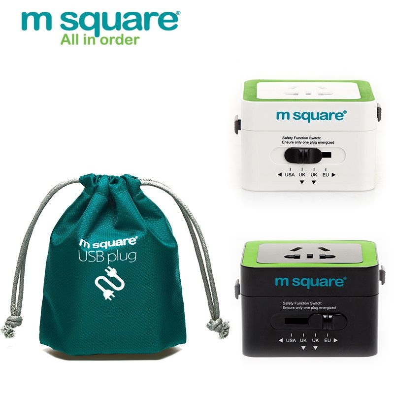 Ổ cắm du lịch quốc tế đa năng Msquare có cổng USB