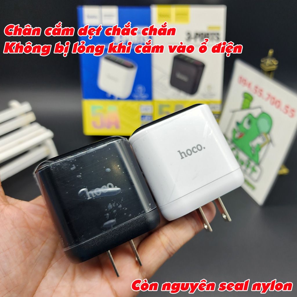 Sạc HOCO HK1 3 cổng USB dòng 5A, có màn hình LCD đo dòng – Shop Tí Chuột