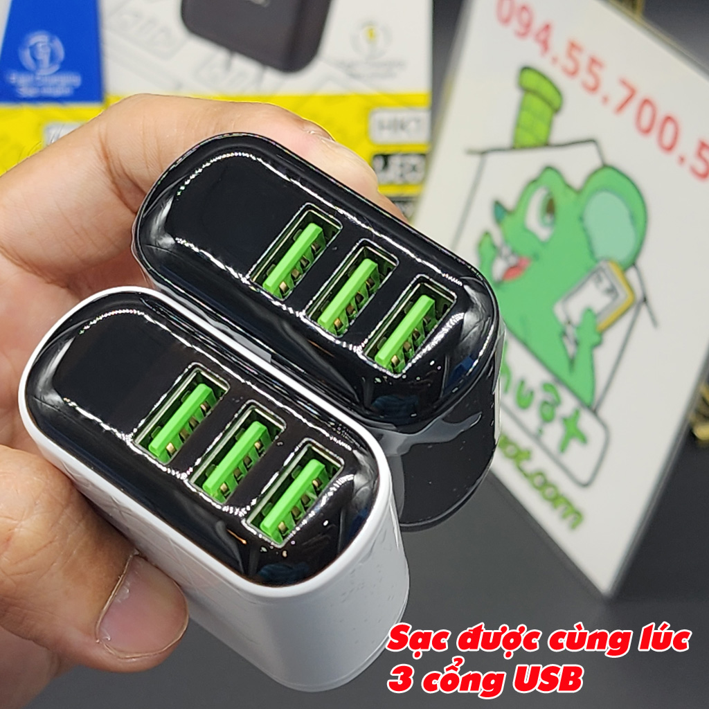 Sạc HOCO HK1 3 cổng USB dòng 5A, có màn hình LCD đo dòng – Shop Tí Chuột
