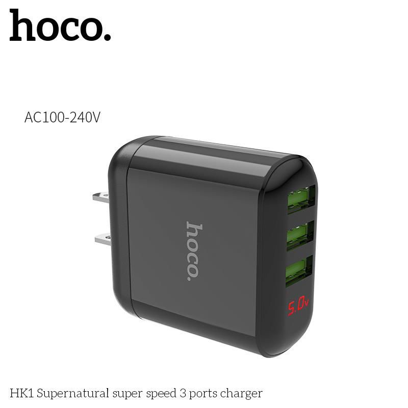 Sạc HOCO HK1 3 cổng USB dòng 5A, có màn hình LCD đo dòng – Shop Tí Chuột