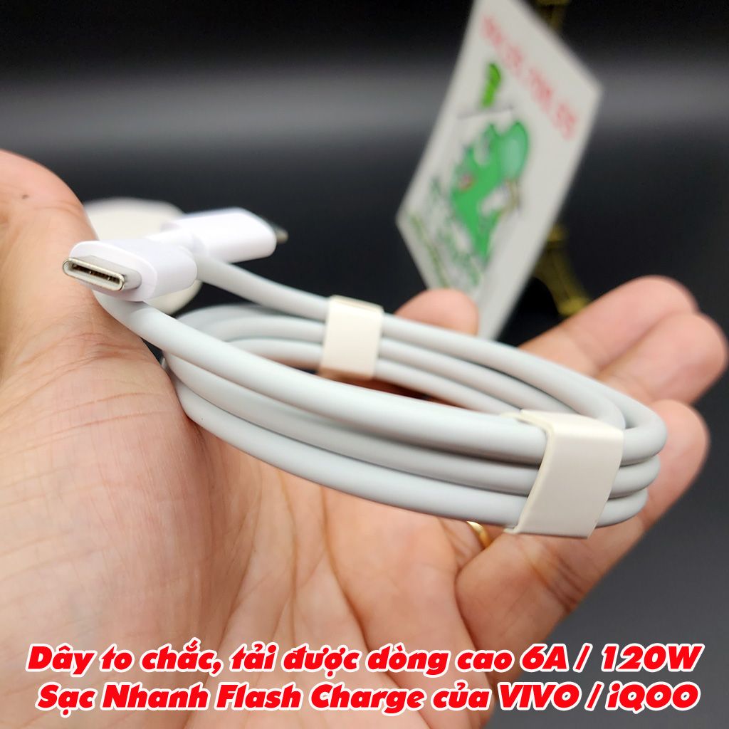 Cáp Sạc Nhanh Flash Charge C-C 6A 120W VIVO / iQOO 2 đầu Type-C ZIN Ch – Shop Tí Chuột