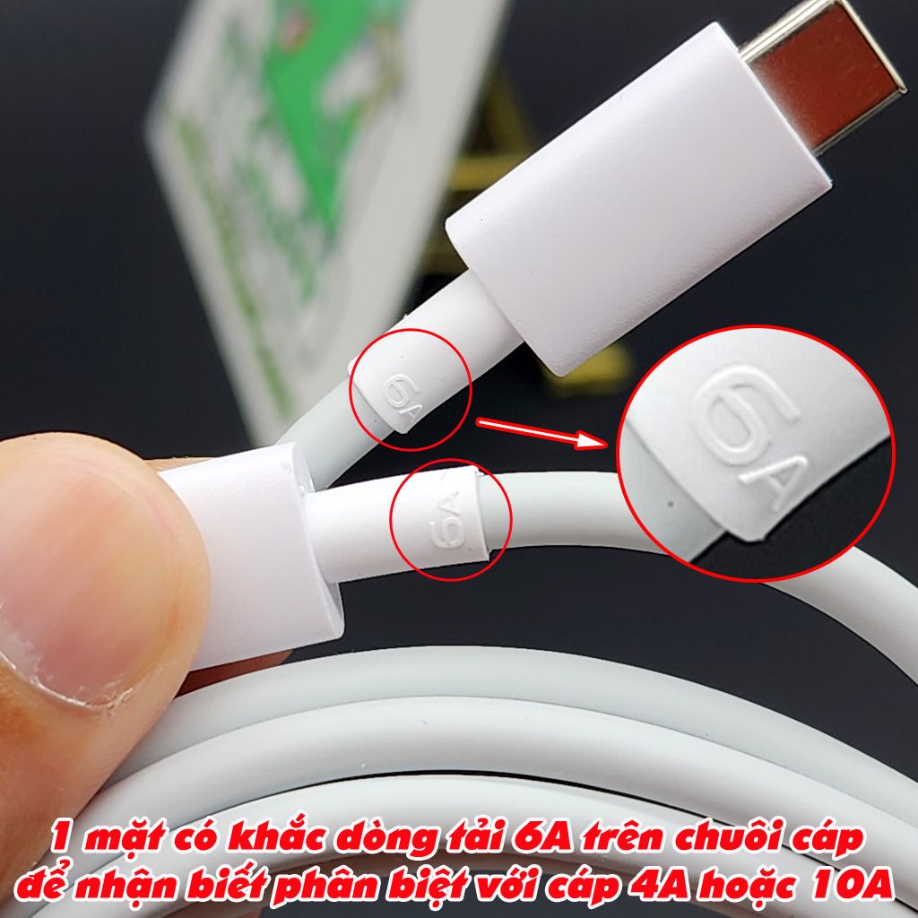 Cáp Sạc Nhanh Flash Charge C-C 6A 120W VIVO / iQOO 2 đầu Type-C ZIN Ch – Shop Tí Chuột
