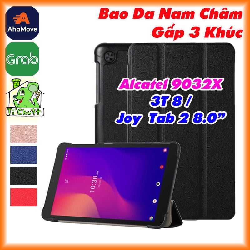 Bao da Alcatel 3T8 9032X / Joy Tab 2 8.0" Lưng Cứng Gấp 3 Khúc Có Nam ...