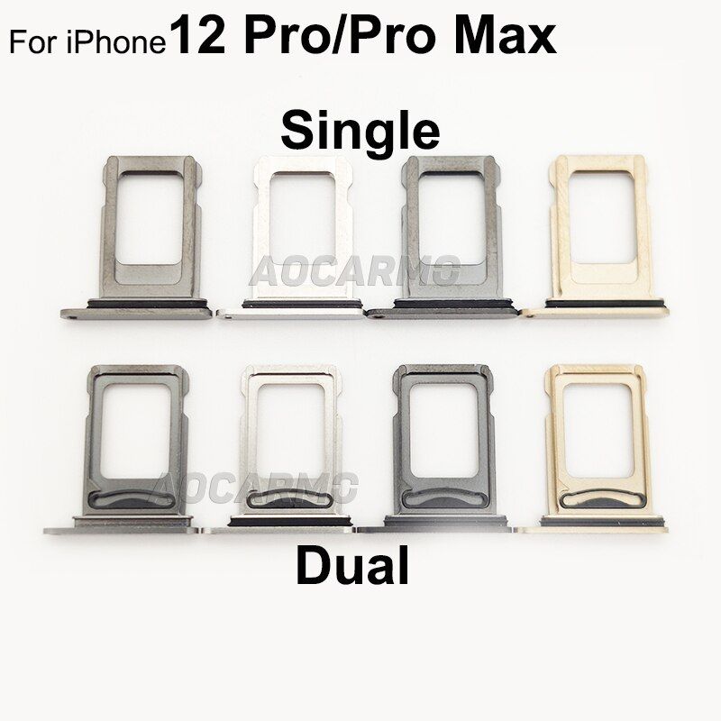 Khay sim iPhone 12 Pro/ 12 Pro Max bản 1 SIM/ 2 SIM ZIN có Ron Chống N ...
