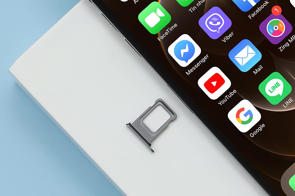 Khay sim iPhone 12 Pro/ 12 Pro Max bản 1 SIM/ 2 SIM ZIN có Ron Chống N ...