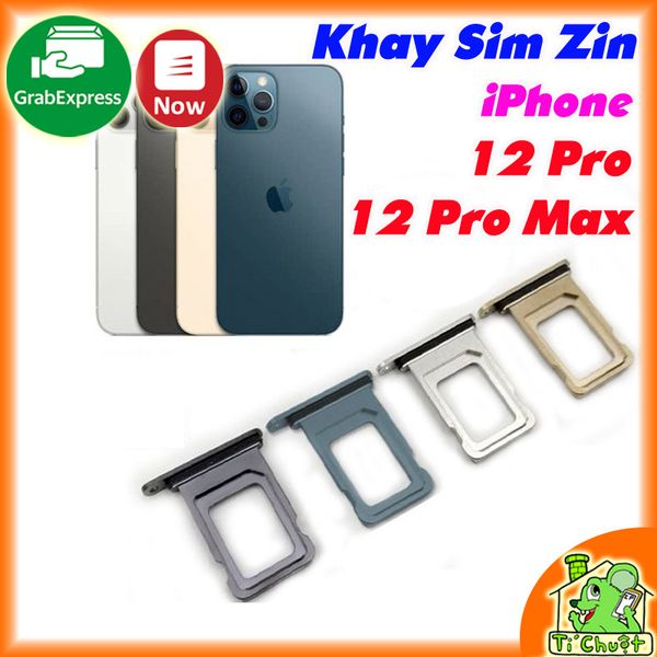 Khay sim iPhone 12 Pro/ 12 Pro Max bản 1 SIM/ 2 SIM ZIN có Ron Chống N ...