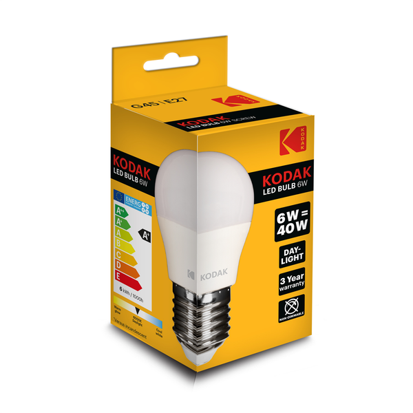 kodak golf ball led bulb g45 e27 6w/40w - day