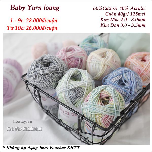 Len Baby Yarn loang đan móc trang phục, phụ kiện cho bé. – Hoa Tay Handmade