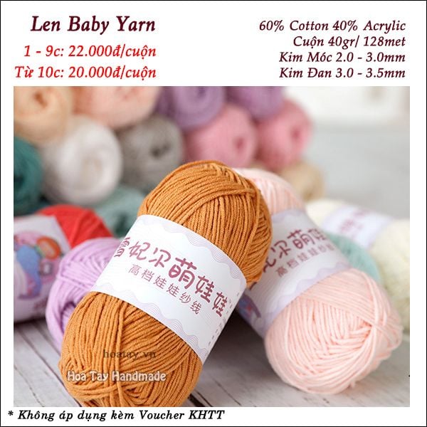 Len Baby Yarn đan móc trang phục, phụ kiện cho bé. – Hoa Tay Handmade