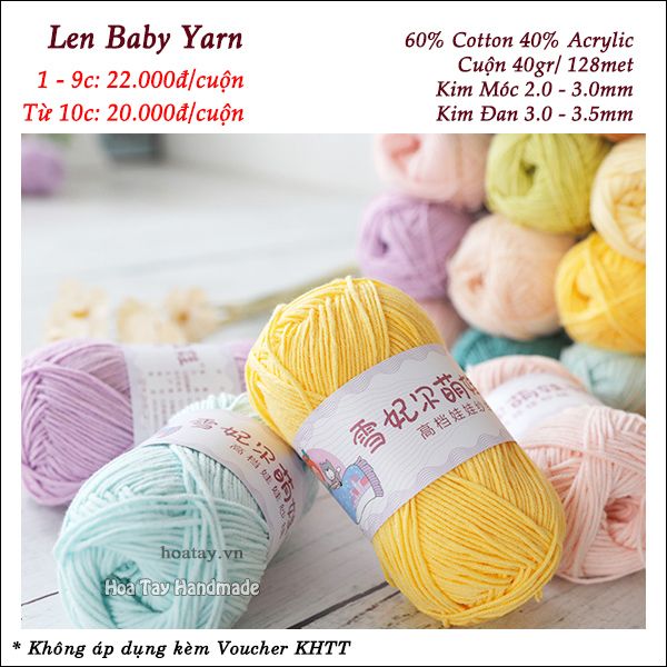 Len Baby Yarn đan móc trang phục, phụ kiện cho bé. – Hoa Tay Handmade