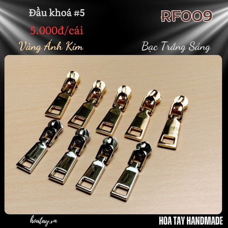 Dây Kéo Răng Kim Loại Bán Theo Mét Kèm Đầu Khóa và Đuôi Chặn Rời – Hoa Tay Handmade