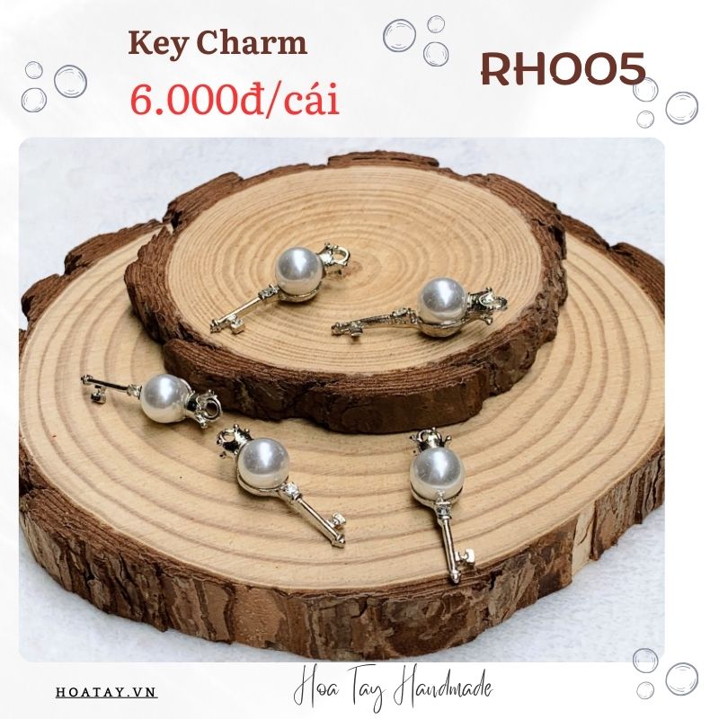 Key Charm gắn móc khoá, trang sức, croptop - phụ kiện trang trí RH005 – Hoa Tay Handmade