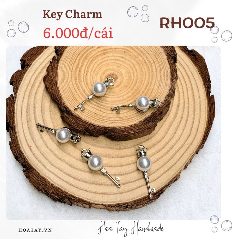 Key Charm gắn móc khoá, trang sức, croptop - phụ kiện trang trí RH005 – Hoa Tay Handmade