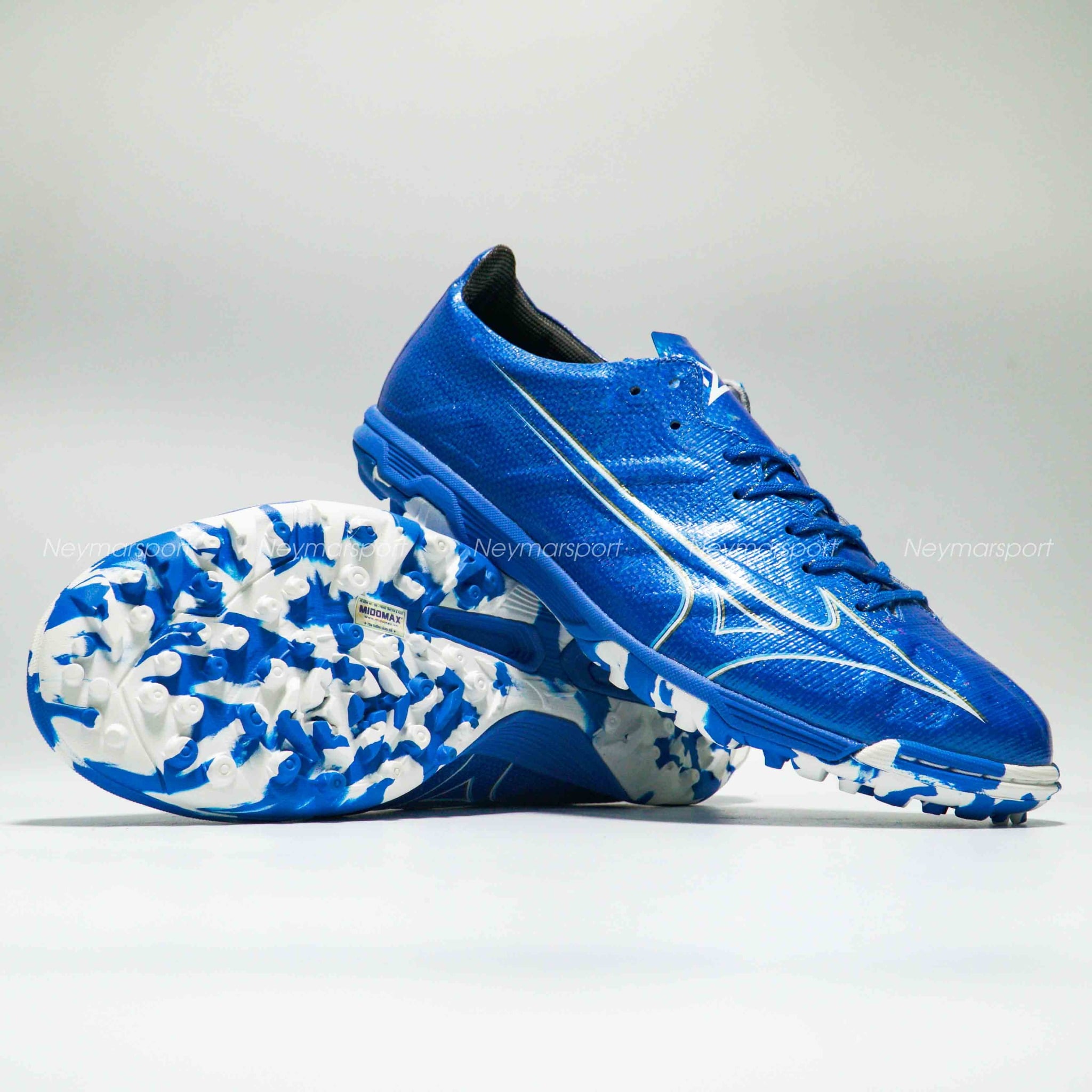 Giày đá bóng Mizuno Alpha Elite TF Mugen - Laser Blue/White/Gold P1GD2 – Neymar Sport