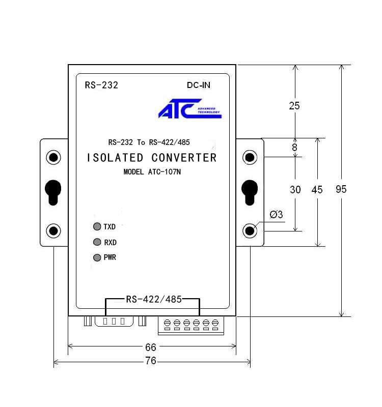 ATC-107N - Bộ chuyển đổi RS232 sang RS485/RS422 hỗ trợ cách ly quang ...