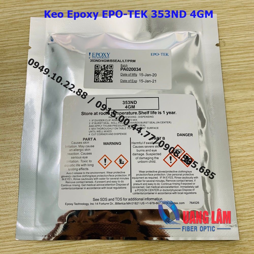 Keo Epoxy Epo-tek 353ND 4GM – Công ty TNHH Công Nghệ Quang Lâm