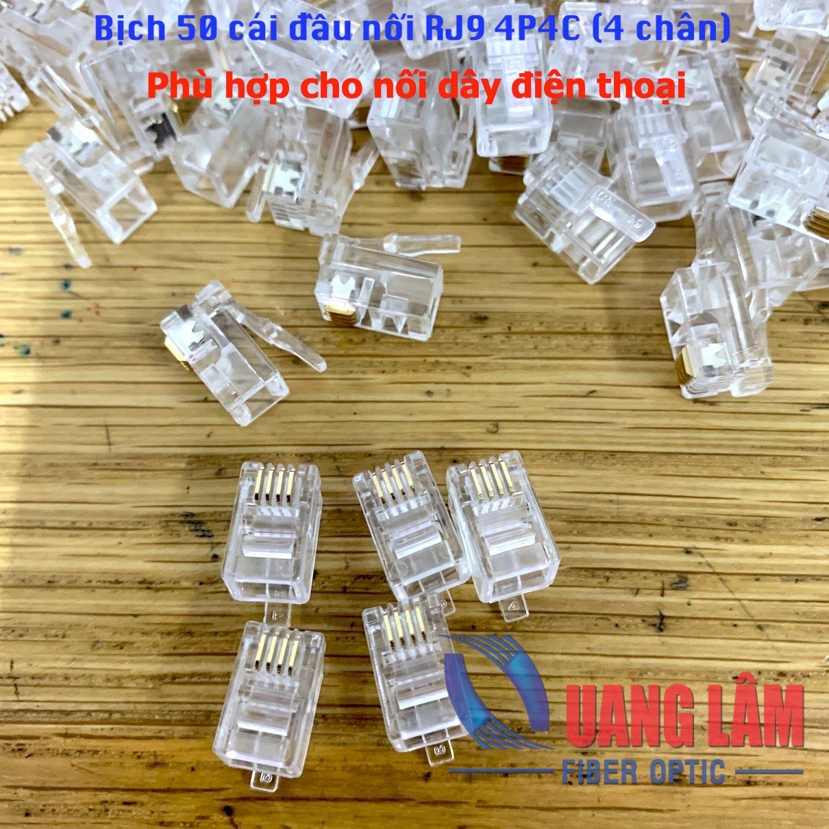 Bịch 50 đầu nối dây điện thoại RJ9 4P4C – Công ty TNHH Công Nghệ Quang Lâm