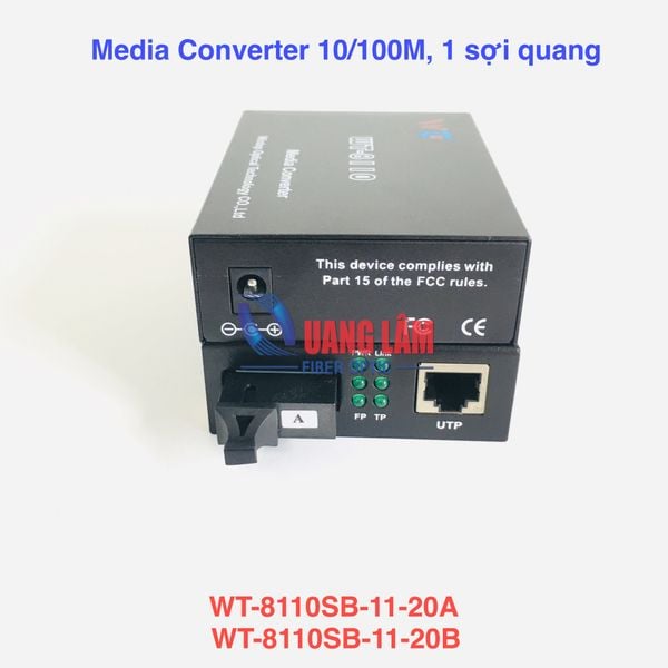 Bộ chuyển đổi quang điện 10/100M, 1sợi quang WT-8110SB-11-20A WT-8110S ...