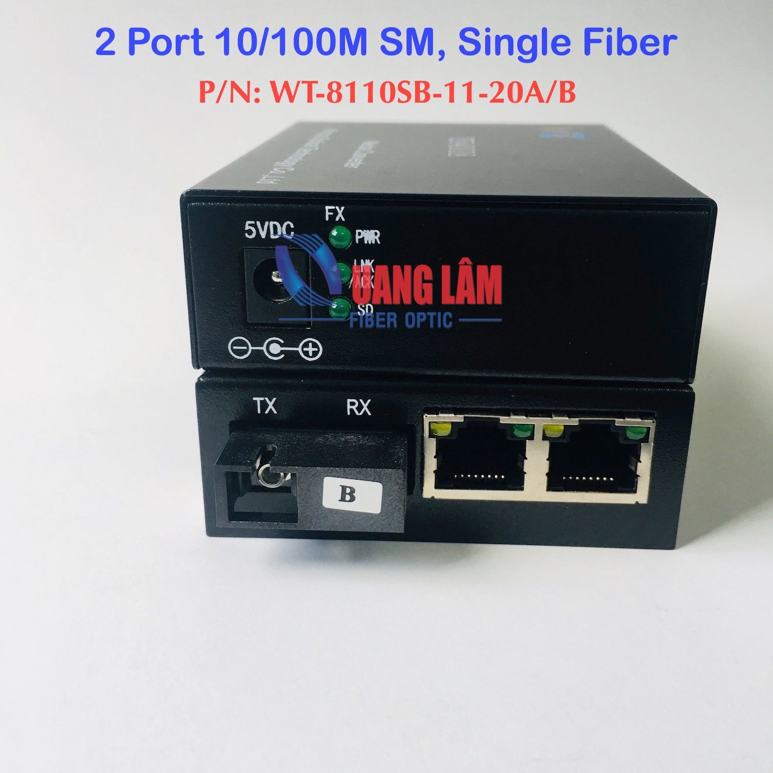 Bộ chuyển đổi quang điện 2 Port RJ45 10/100M sang quang, sợi quang, W ...