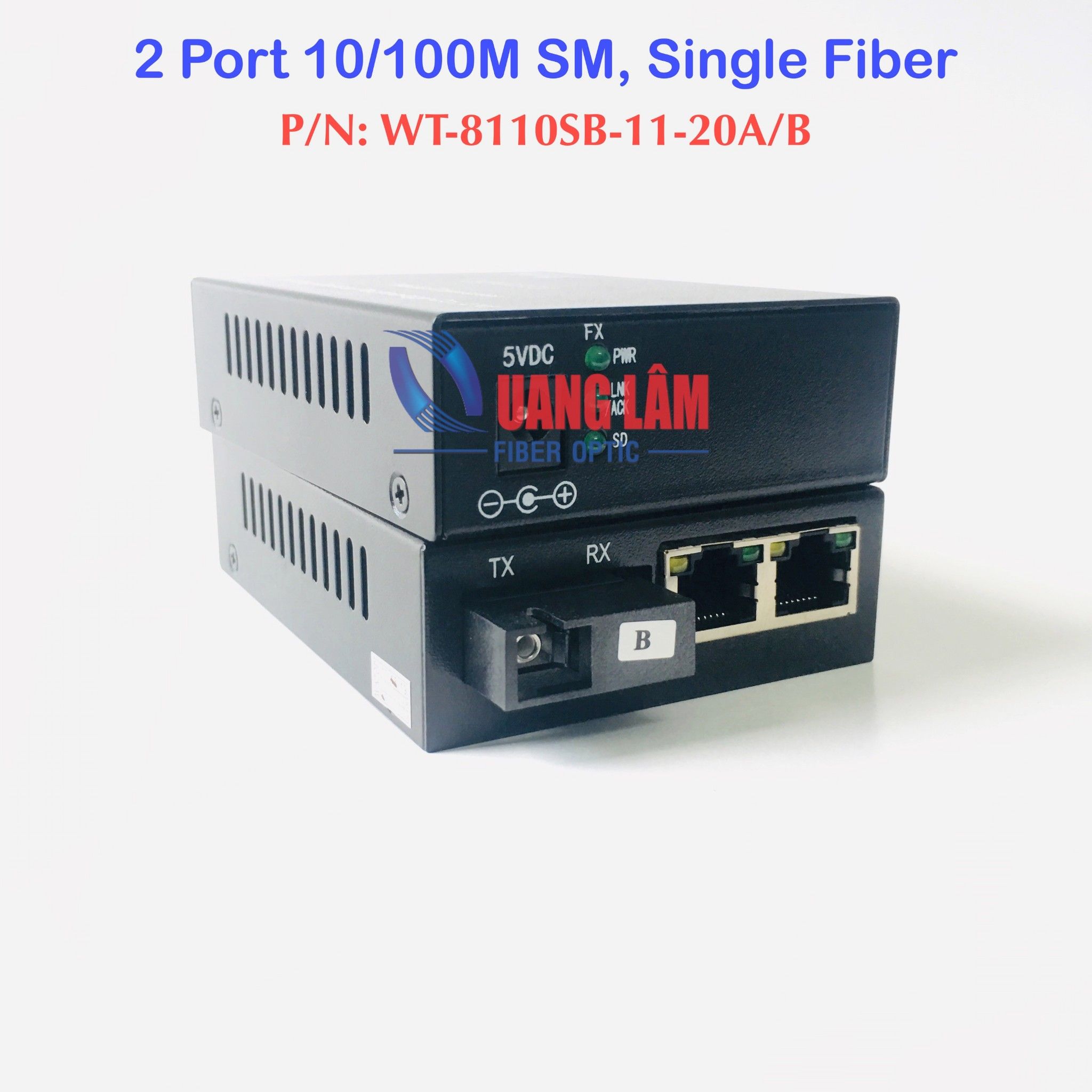 Bộ chuyển đổi quang điện 2 Port RJ45 10/100M sang quang, sợi quang, W ...