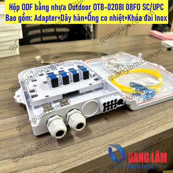 Hộp ODF nhựa Outdoor OTB-0208I 08FO SC/APC SC/UPC (Bao gồm Adpater SC ...