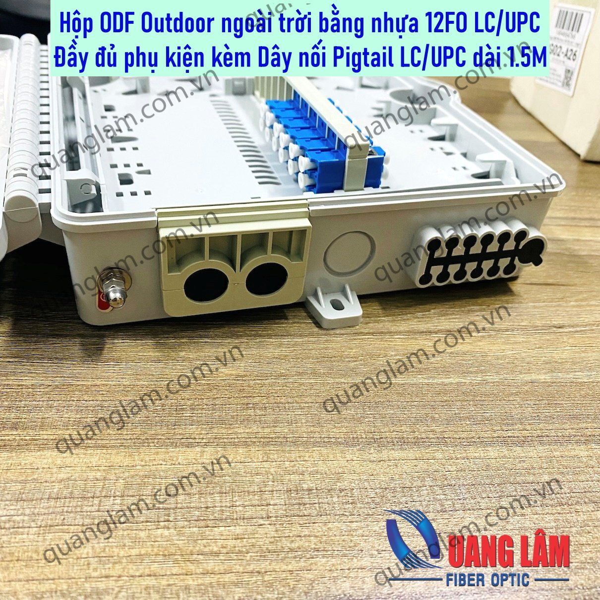 Hộp ODF Outdoor ngoài trời phối quang bằng nhựa 12FO LC/UPC - Đầy đủ p ...