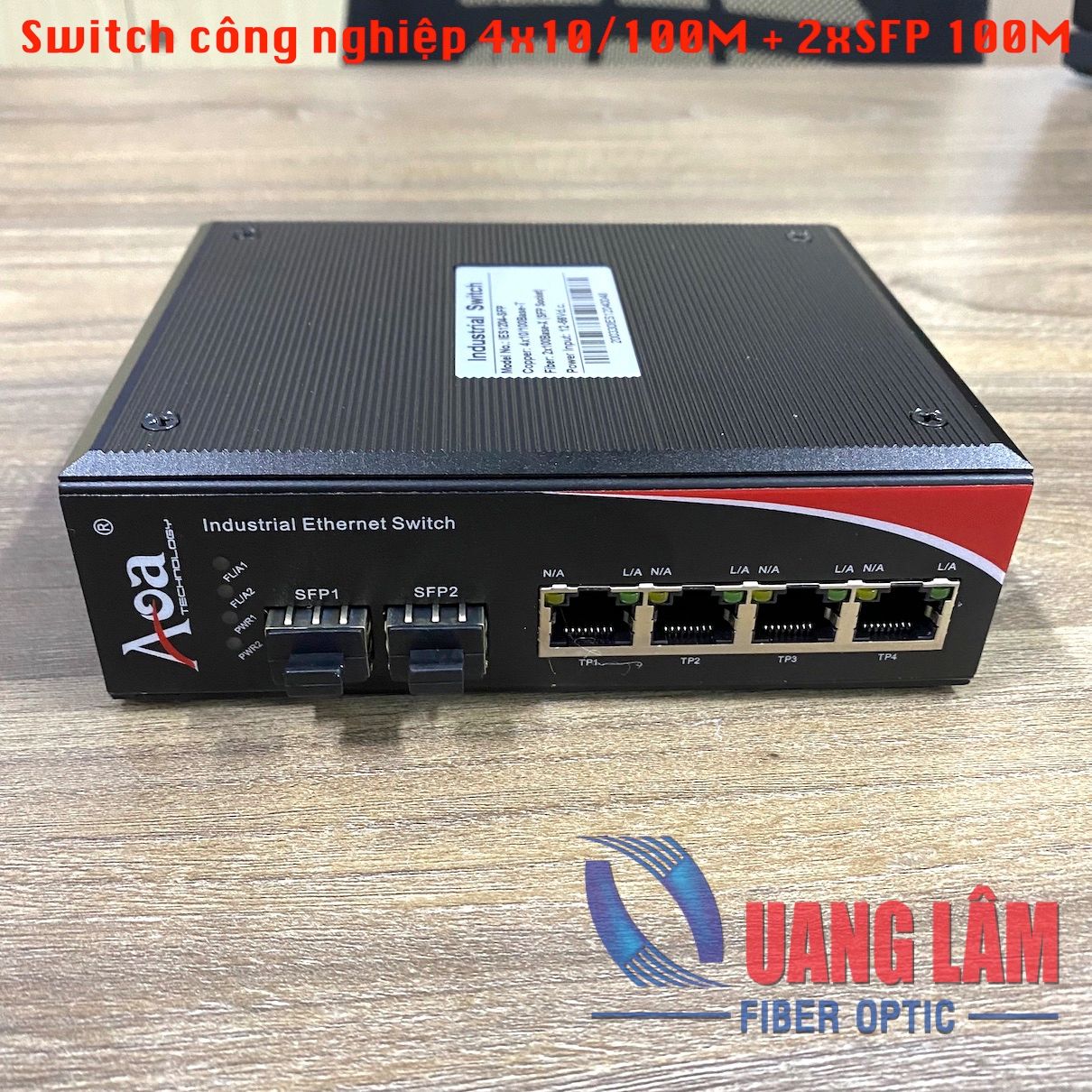 Switch công nghiệp 4x10/100M RJ45 sang quang 2 cổng FE Slot SFP, P/N ...