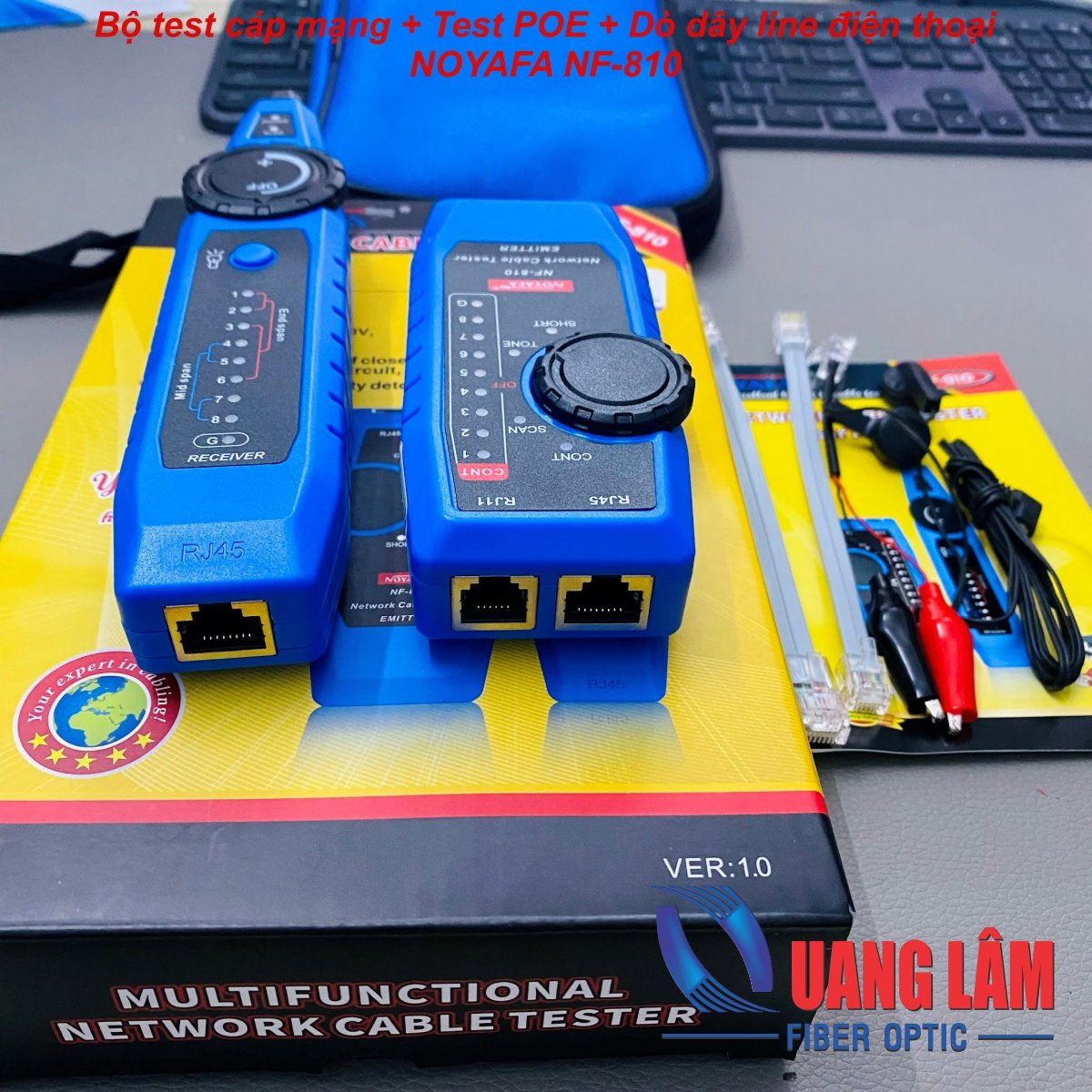 Bộ test cáp mạng + Test POE + Dò dây line điện thoại NOYAFA NF-810 ...