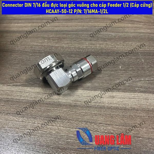 Connector DIN 7/16 đầu đực loại góc vuông cho cáp Feeder 1/2 (Cáp cứng ...