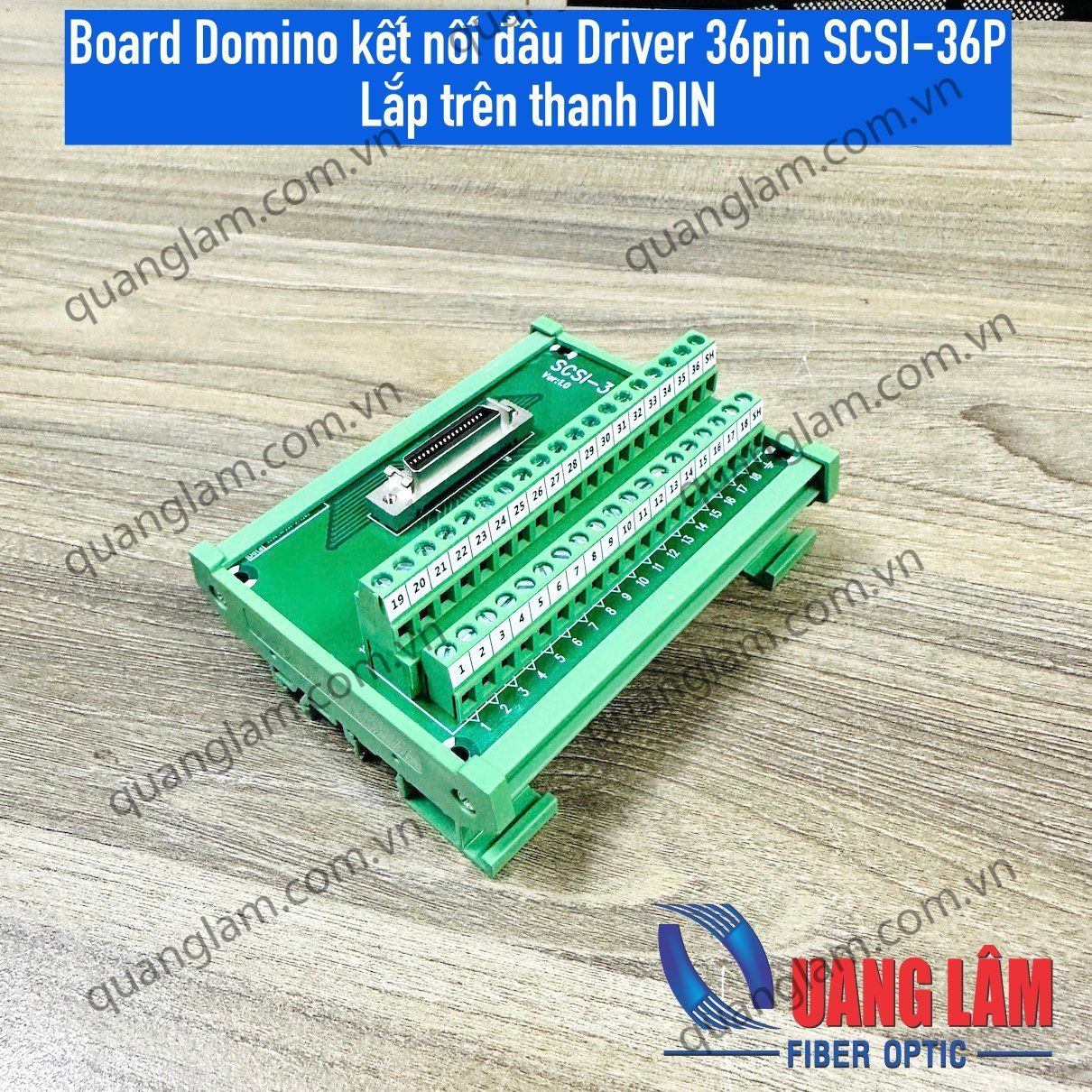 Board chuyển từ đầu nối Driver 36pin SCSI-36P sang block 36 chân bắt v ...
