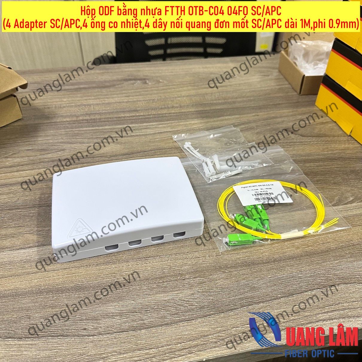 Hộp ODF bằng nhựa FTTH OTB-C04 04FO SC/APC (4 Adapter SC/APC,4 ống co – Công ty TNHH Công Nghệ ...