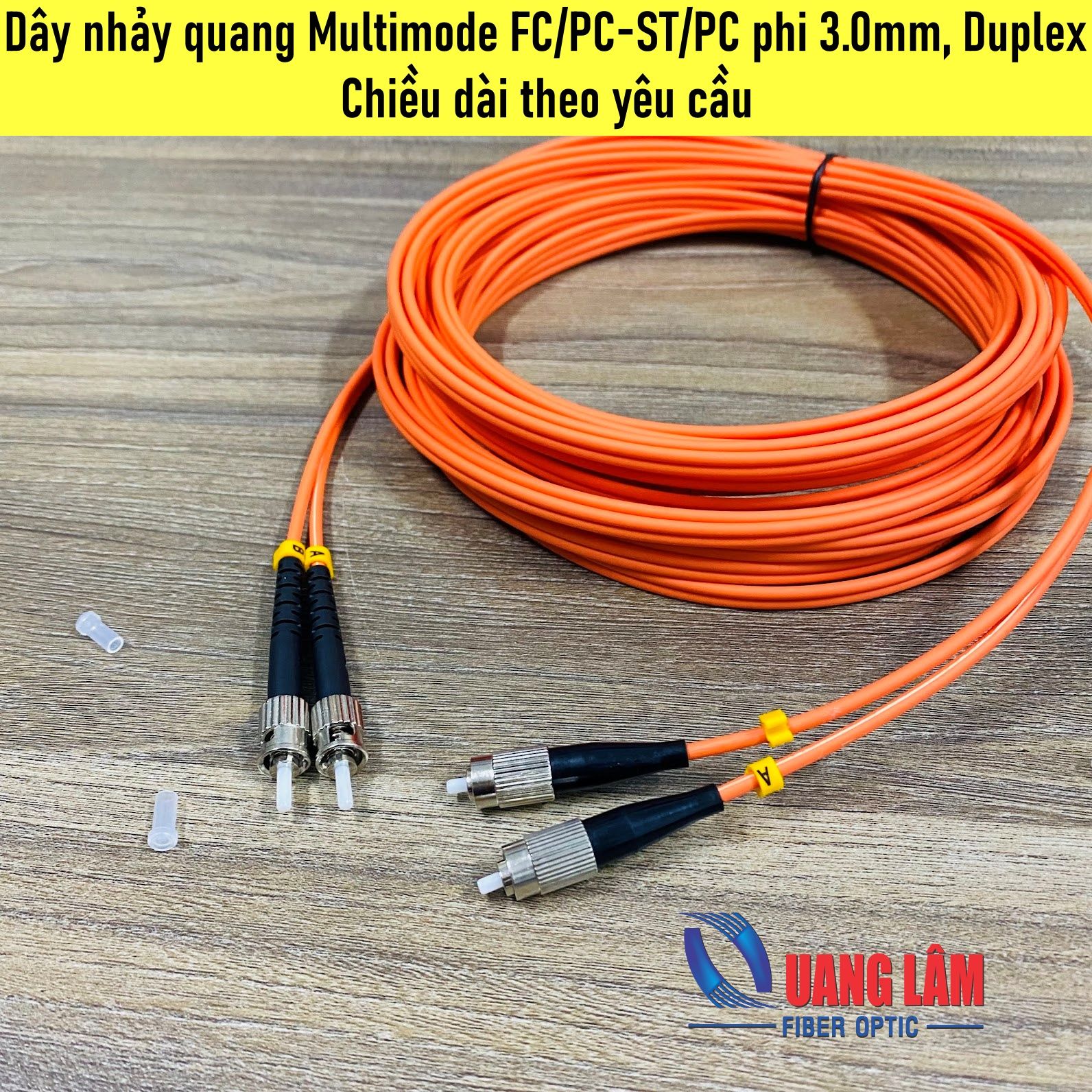 Dây Nhảy Quang Multimode FC/PC-ST/PC Duplex, Phi 2.0mm - Chiều dài the ...